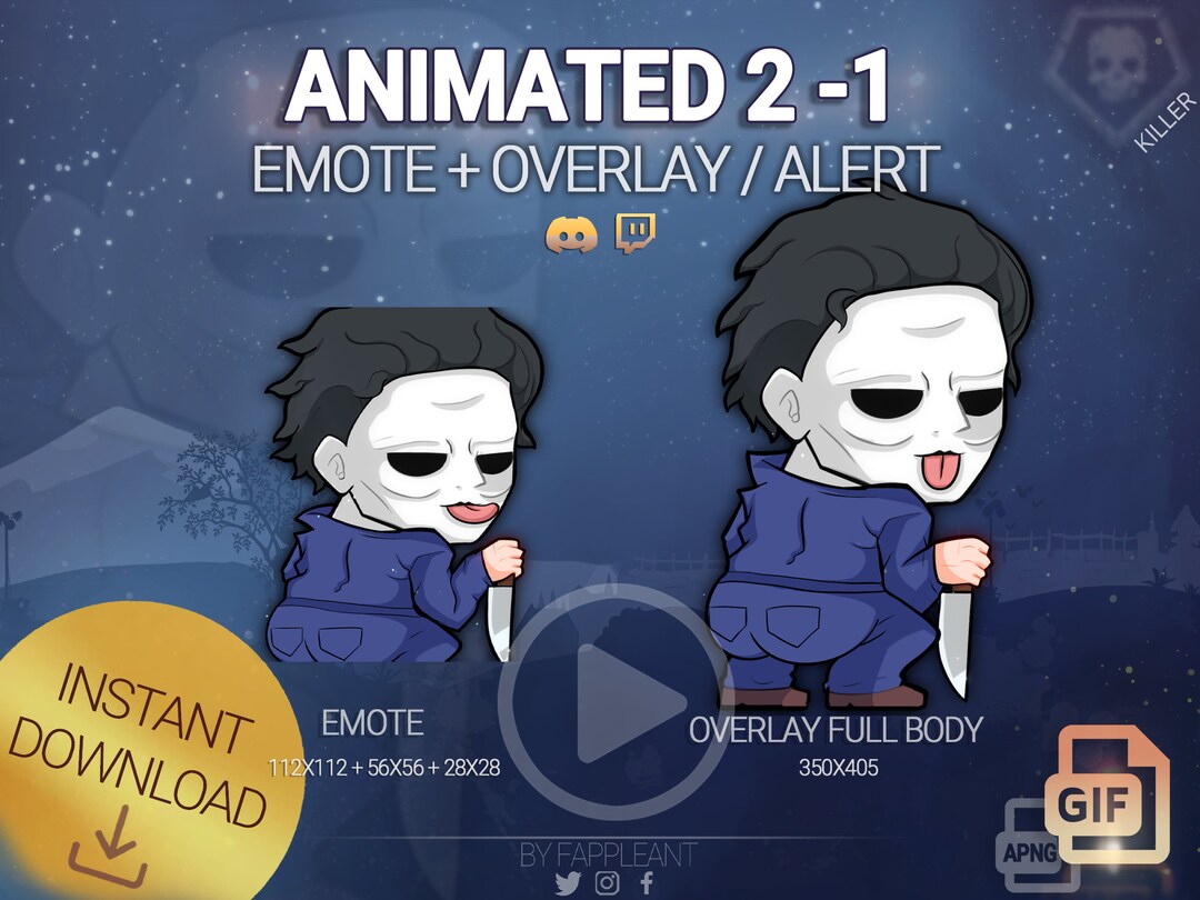 ANIMATED Michael Myers Dance Emote, Overlay, Alert Emotes DBD Tbag ...