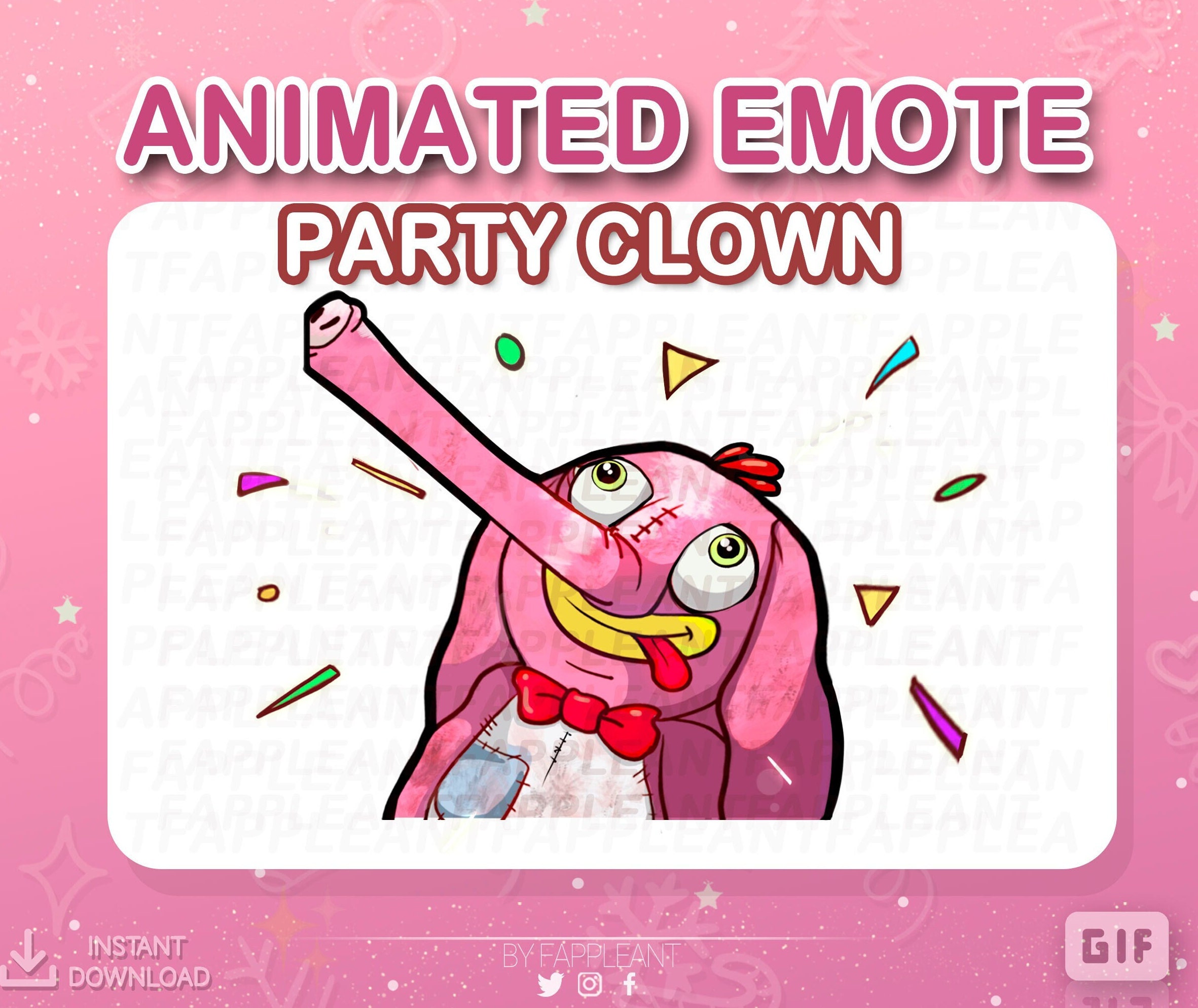 Animated Party Emote the Clown DBD Mr Puddles Cheering Emoji ...