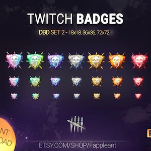 DBD Twitch BADGES Package for Twitch, Bits Badges Ranks X7 Set 2 - Etsy