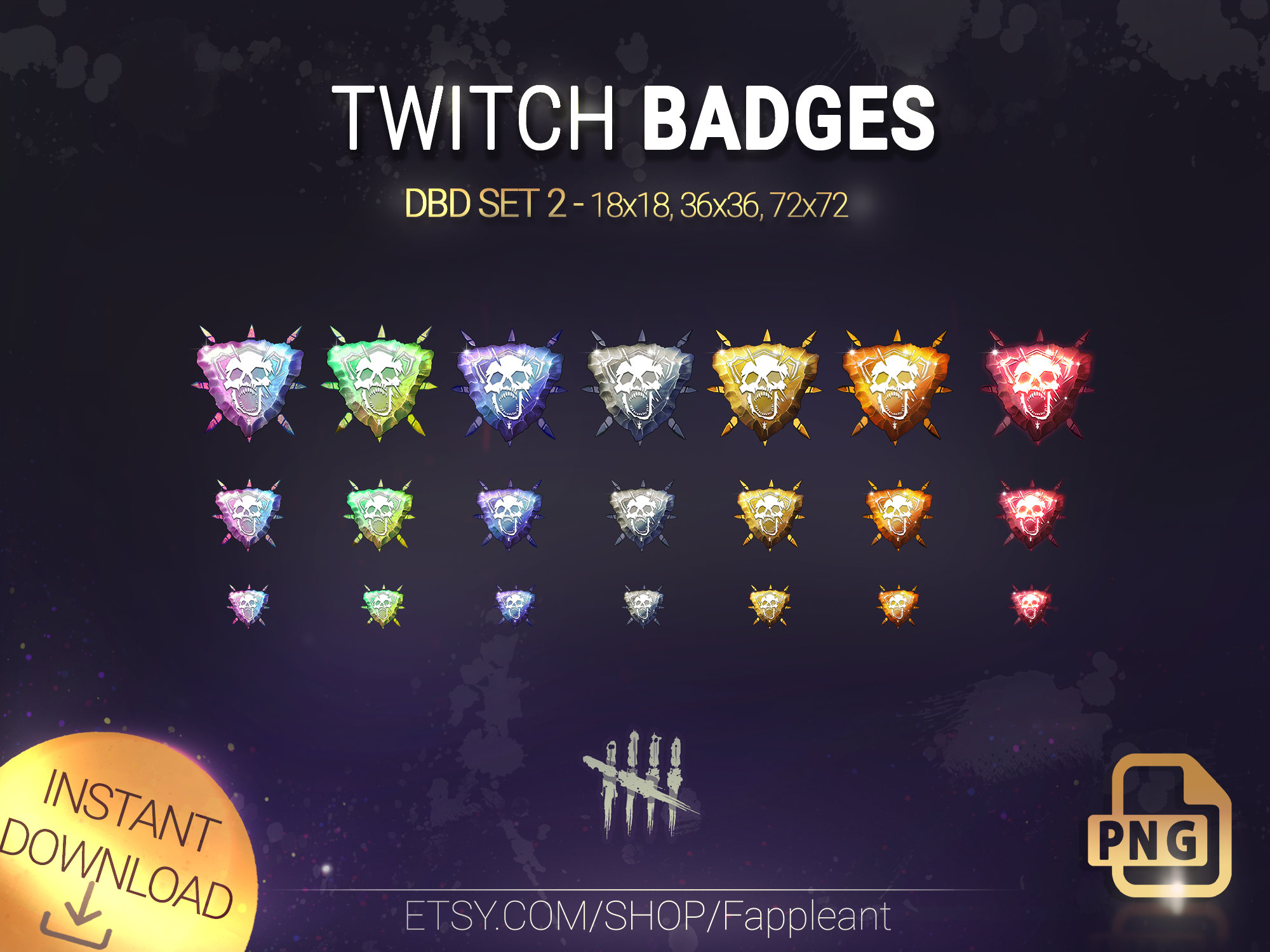 DBD Twitch BADGES Package for Twitch, Bits Badges Ranks X7 Set 2 - Etsy