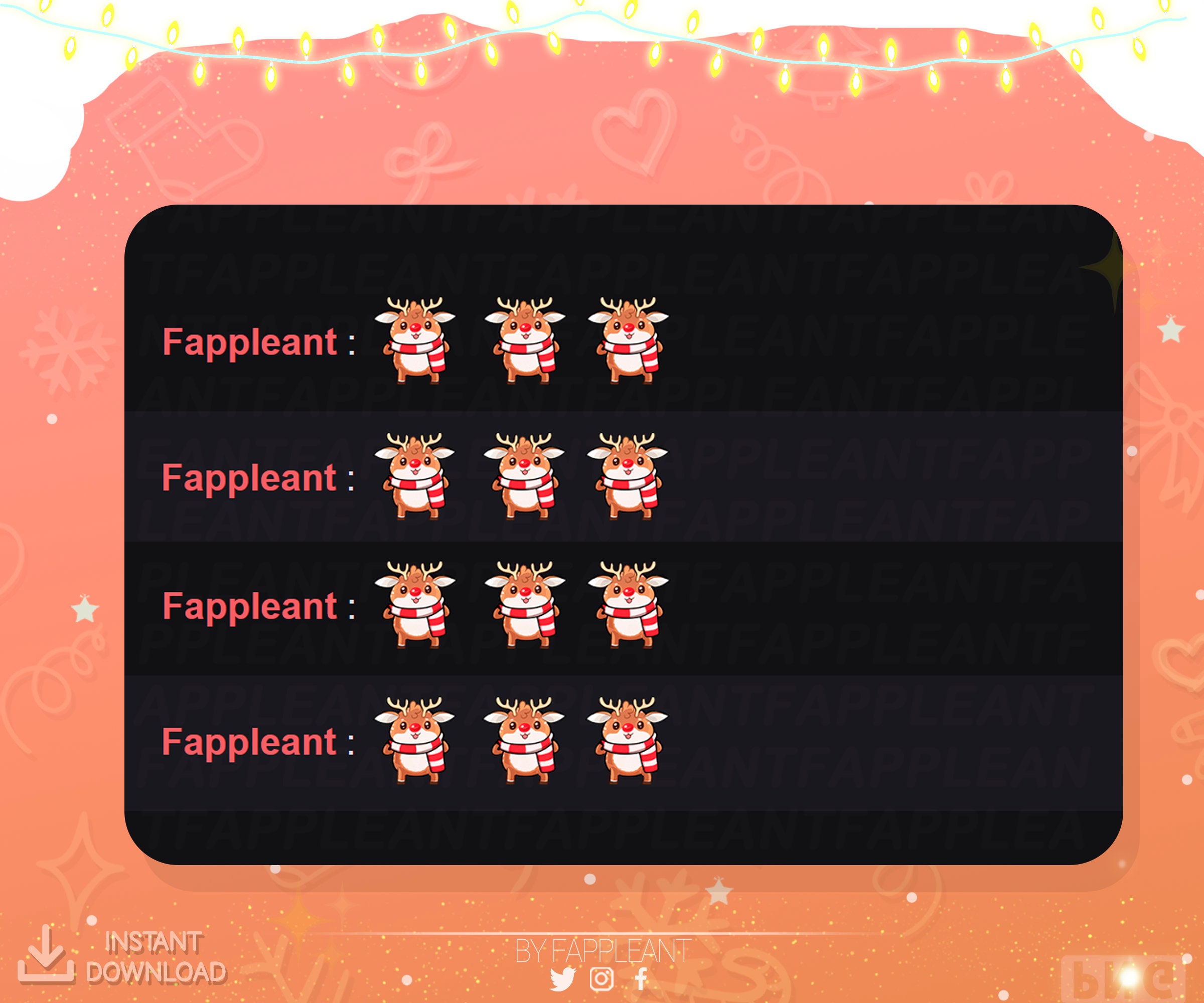 Animated Cute Reindeer Dance Emote + Alert/overlay | Christmas Emoji ...