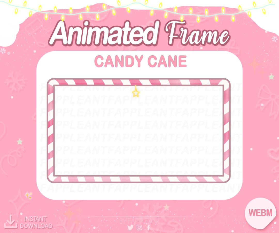 Christmas Animated Webcam Overlay | Candy Cane Frame Overlay, Facecam ...
