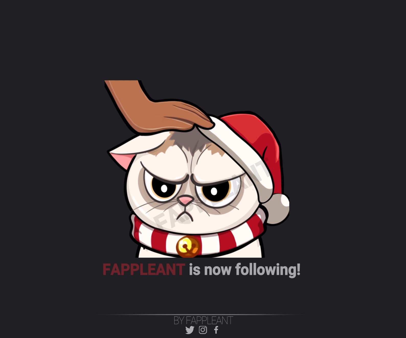 Animated Cute Grumpy Cat Pat Christmas Emote + Alert/overlay ...