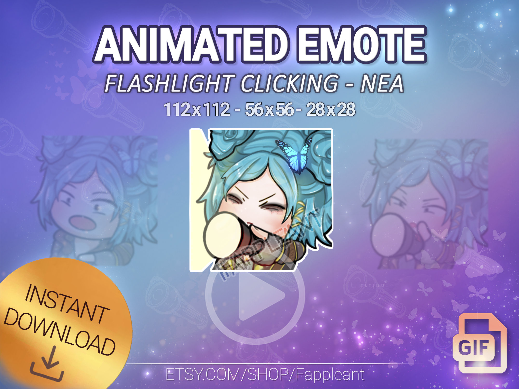 DBD ANIMATED Flashlight Emote of Nea Butterfly of the Night - Etsy