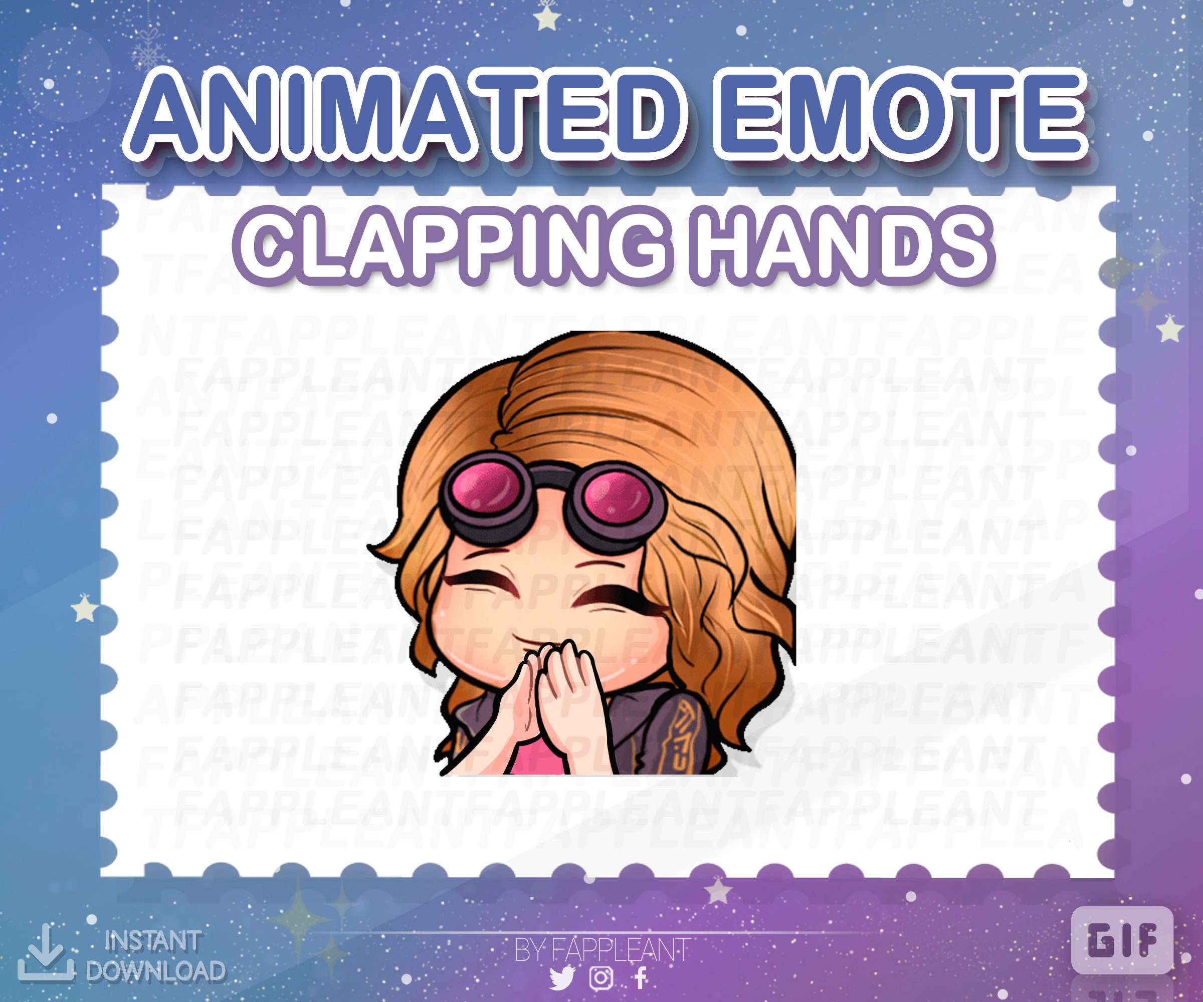 Animated Yui Kimura Clapping Hands Emote | Survivor Clap Emoji ...
