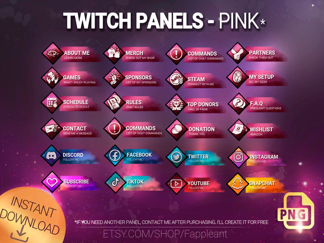 DBD PANELS for Twitch Pink Color, Stream Template | Twitch - Etsy