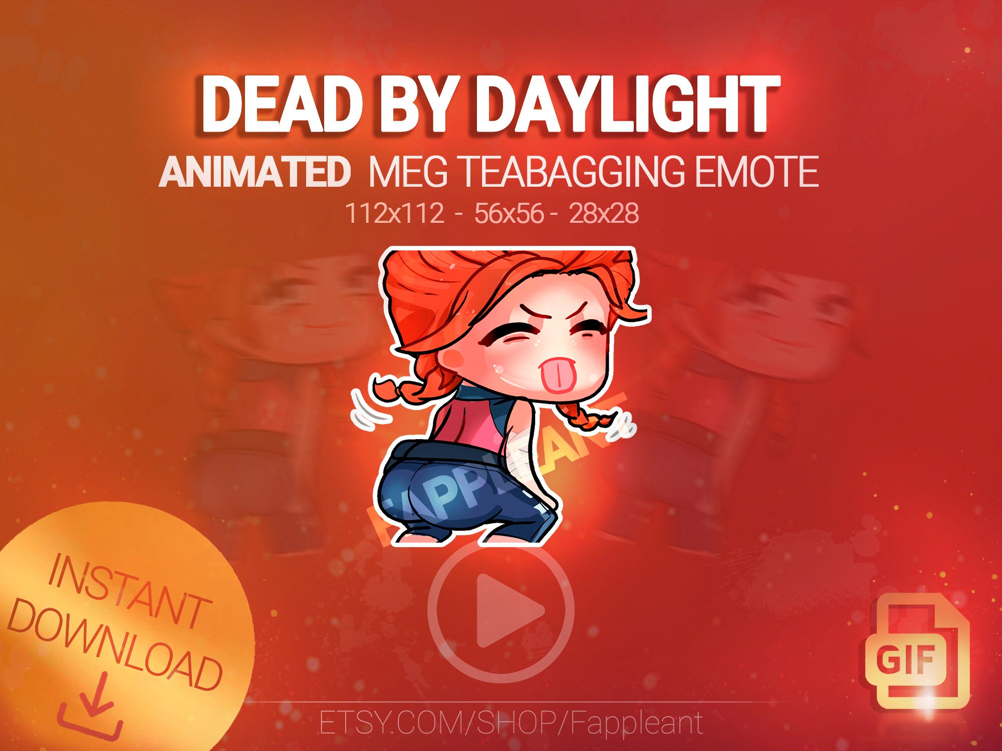 DBD ANIMATED Emote Meg Thomas Teabagging Dead by Daylight - Etsy UK