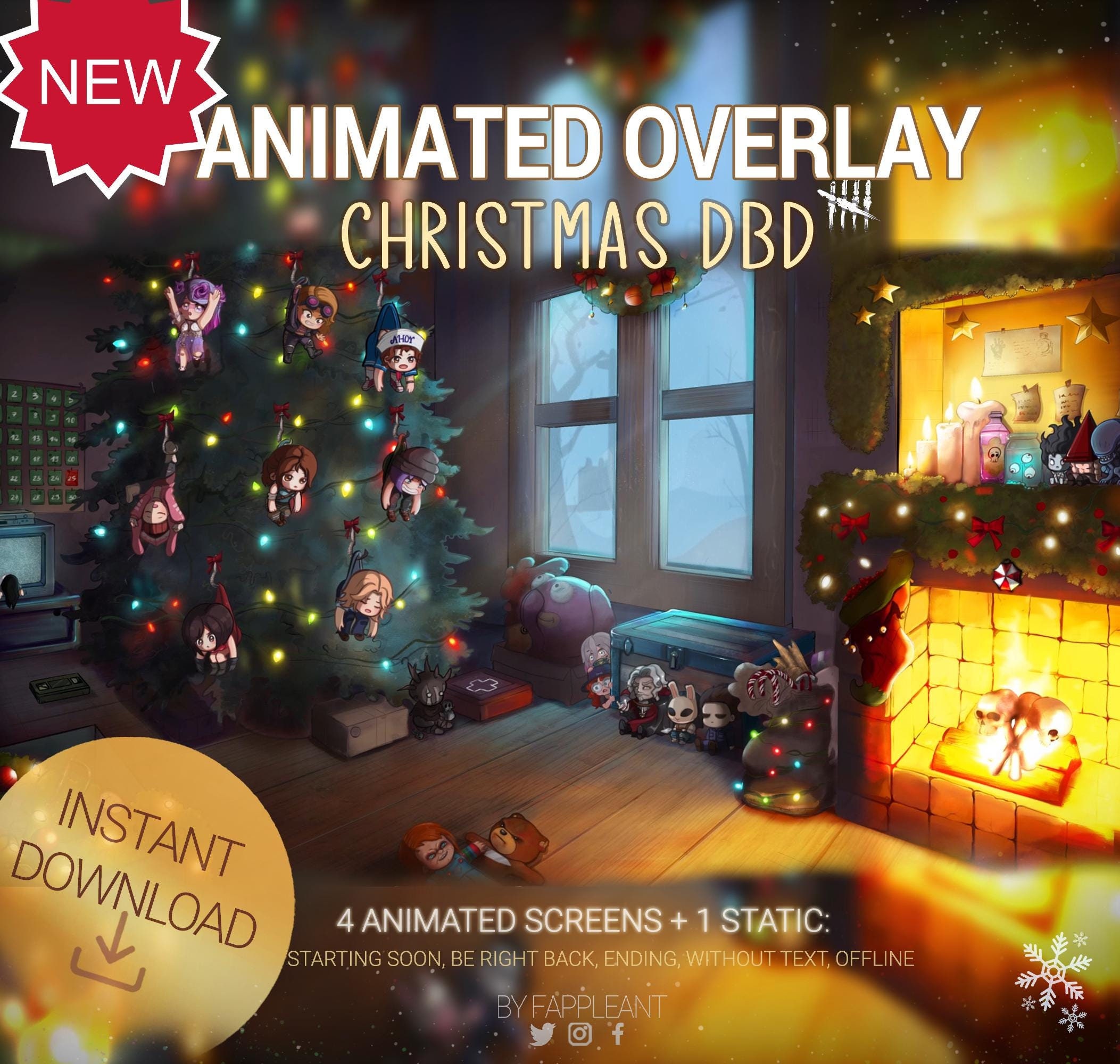 Animated DBD Christmas Overlay, Winter Scenes for Twitch, Survivors on ...