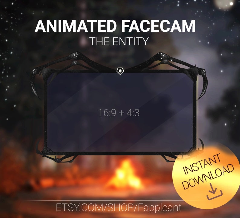 ANIMATED Facecam the Entity for Twitch, Dark Grey Color, DBD Webcam ...