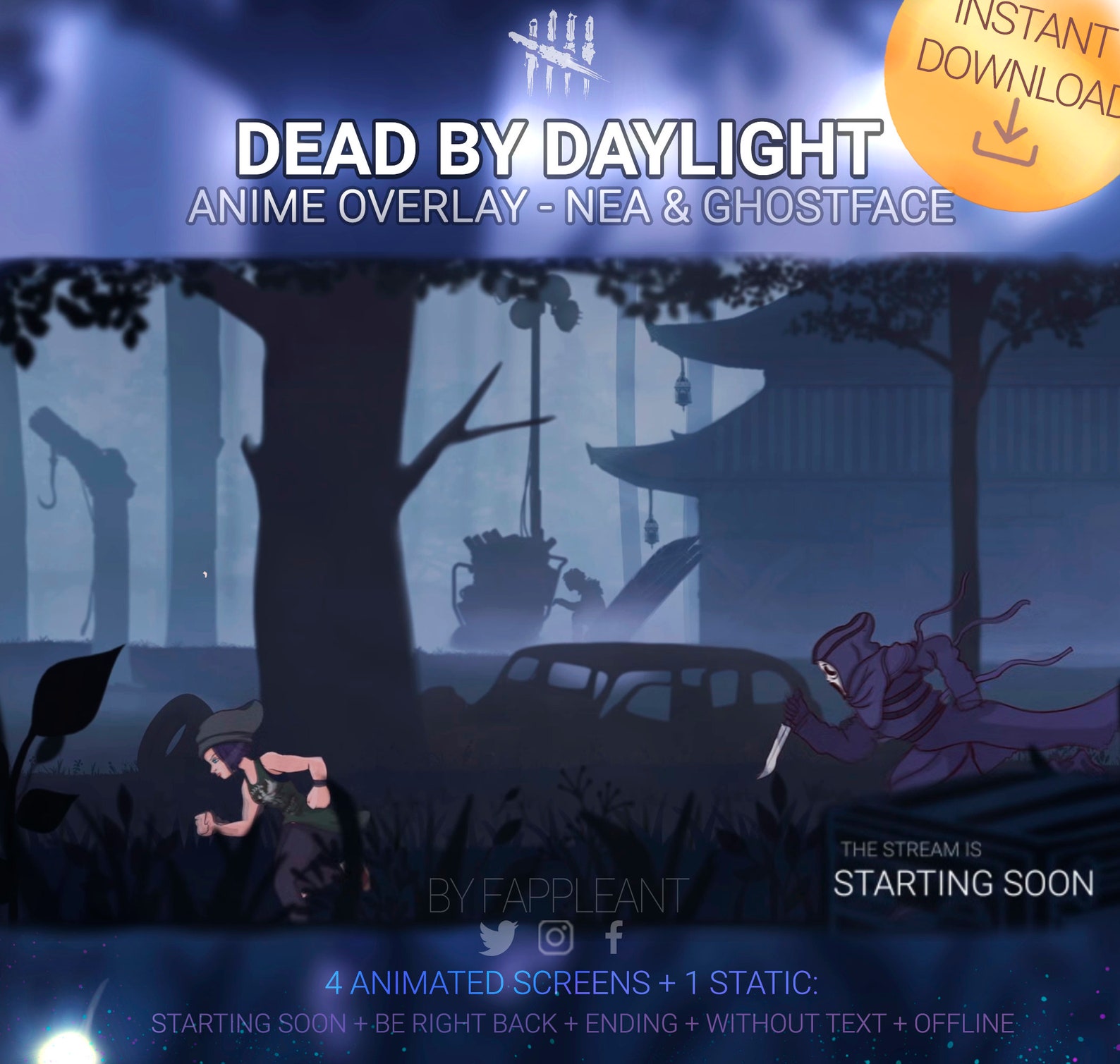 DBD Anime Style Overlay Animated Screens Bundle of Dead by - Etsy New ...
