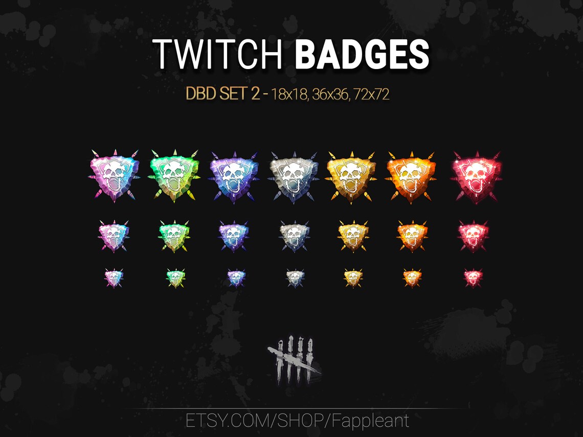 DBD Twitch BADGES Package for Twitch, Bits Badges Ranks X7 Set 2 - Etsy