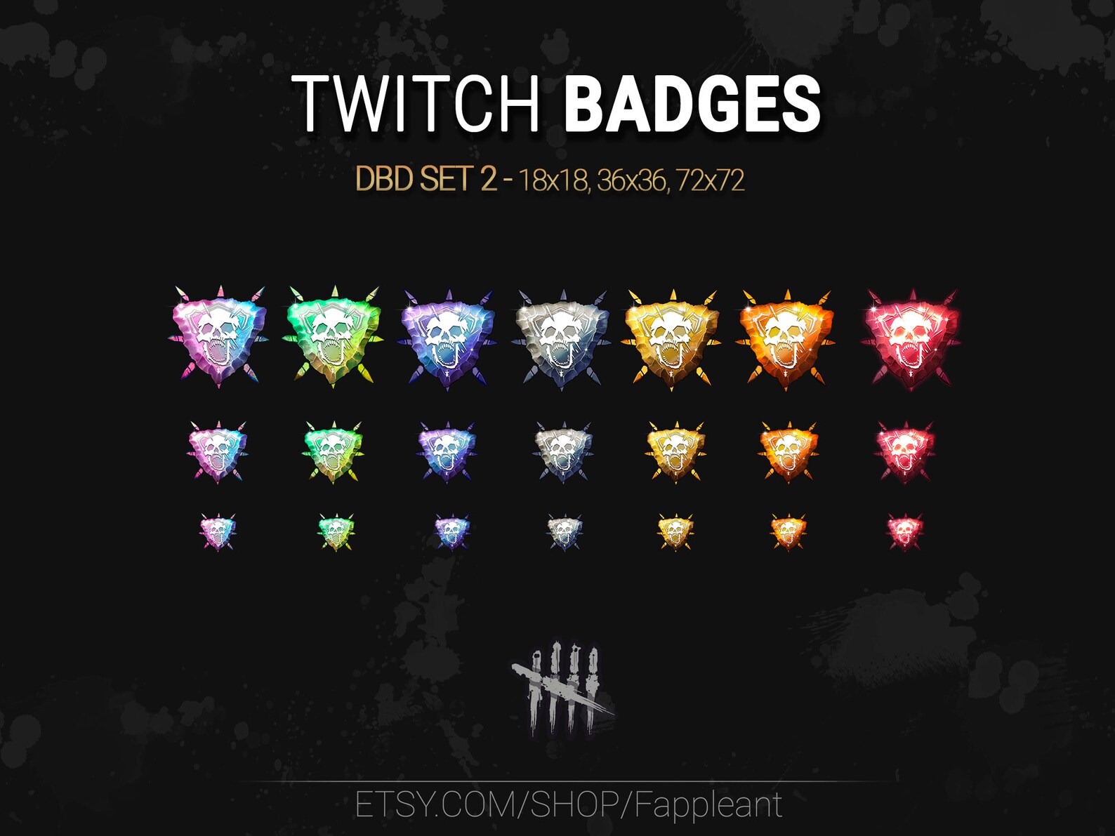 DBD Twitch BADGES Package for Twitch, Bits Badges Ranks X7 Set 2 - Etsy
