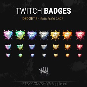 DBD Twitch BADGES Package for Twitch, Bits Badges Ranks X7 Set 2 - Etsy