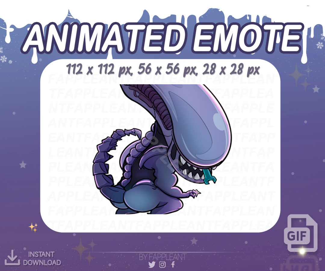 ANIMATED Emote Xenomorph Dance, DBD Killer Alien Dancing Emoji Twitch ...