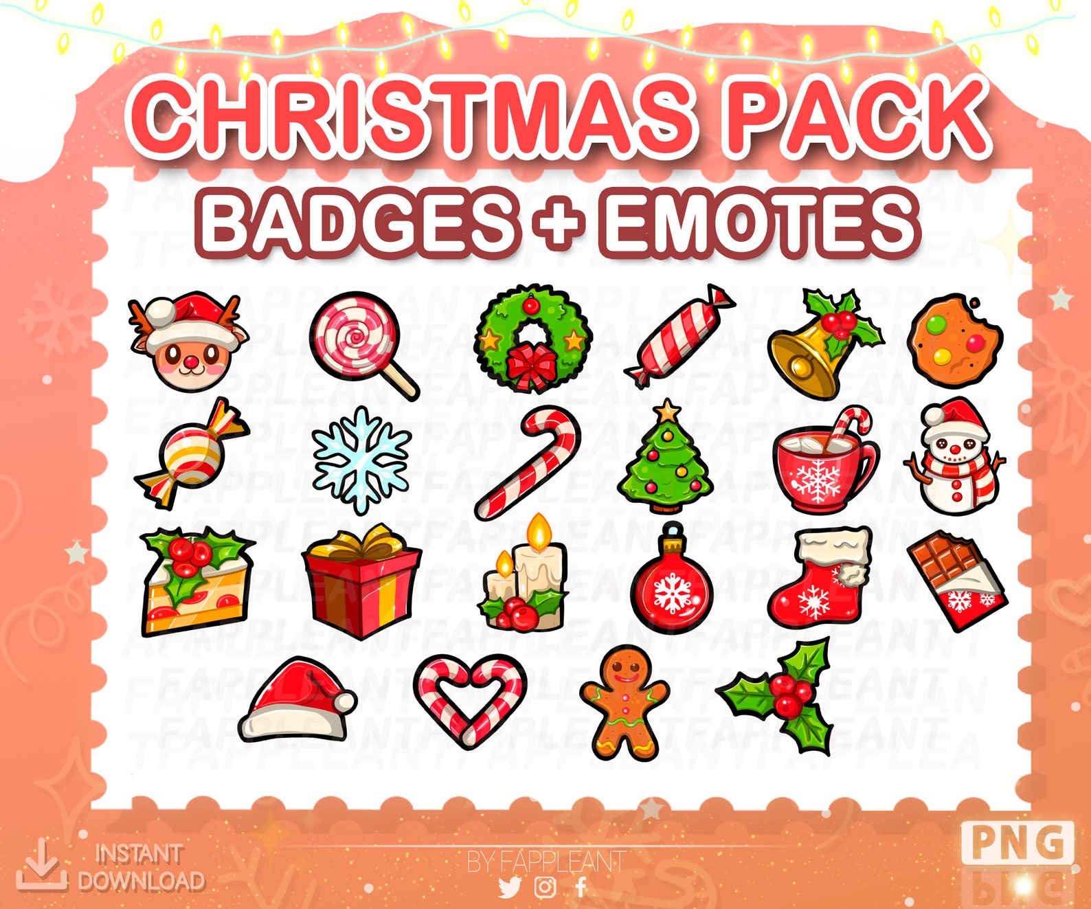 22 Christmas Badges/emotes Pack Mega Bundle Xmas Emote Sub/bits Badge ...