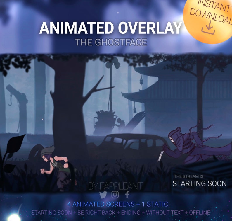 DBD Overlay Nea, Ghostface, Animated anime style screens bundle 4 ...