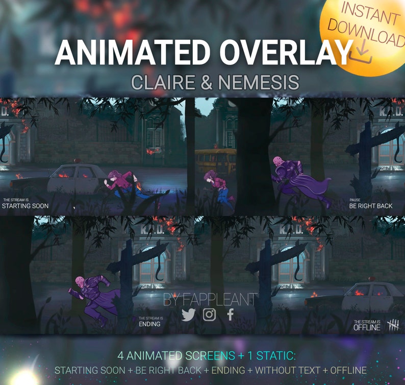 DBD ANIMATED Overlay Chaising Scenes, Nemesis | Stream Pack, Chasing ...