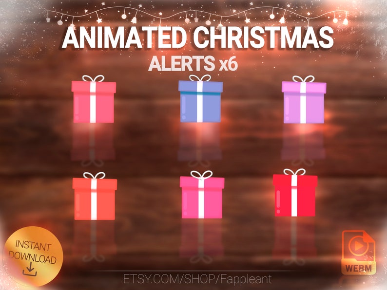 Animated Christmas ALERTS for Twitch, Set of 6 Alerts for Streaming ...