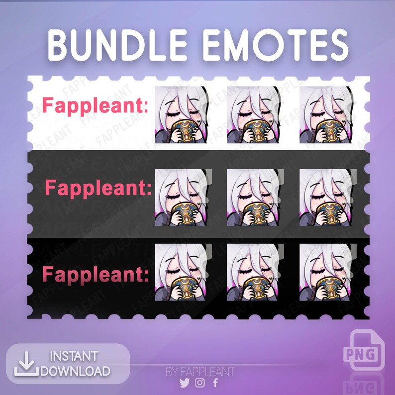DBD Sable Ward Emotes: Pat, Uwu, Surprised, Mug Drink (PNG Digital ...