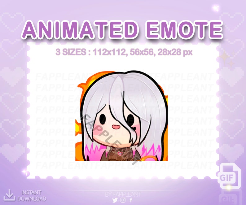 DBD Animated Fire Meme Emote This is Fine Emoji Chibi Girl Twitch ...