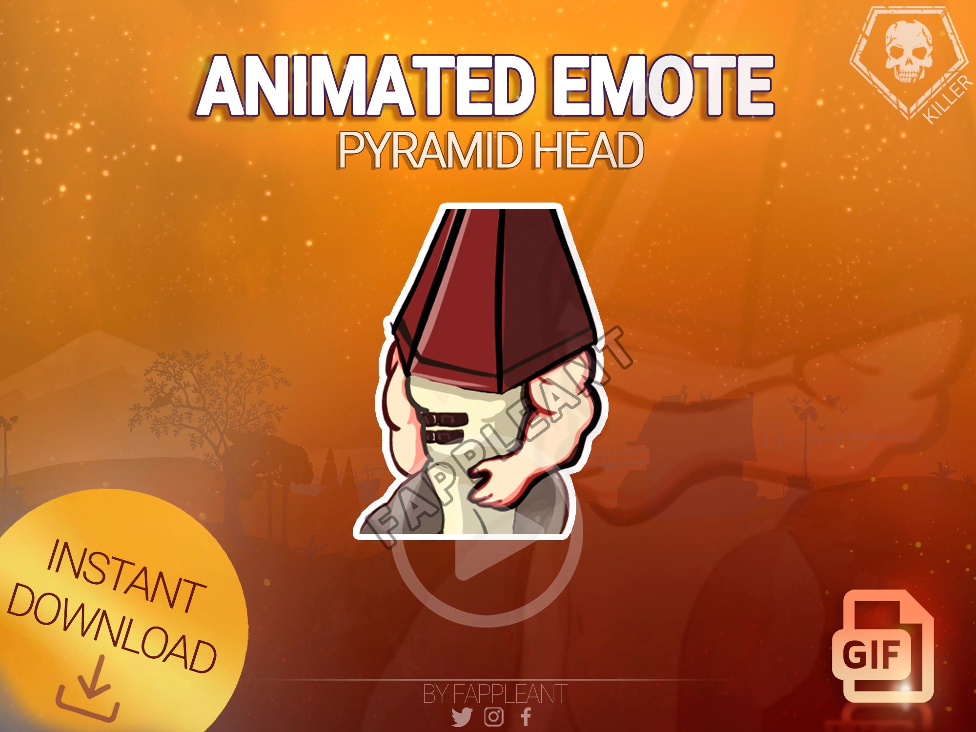 DBD ANIMATED Pyramid Head Dance Emote, the Executioner Killer Gif for ...