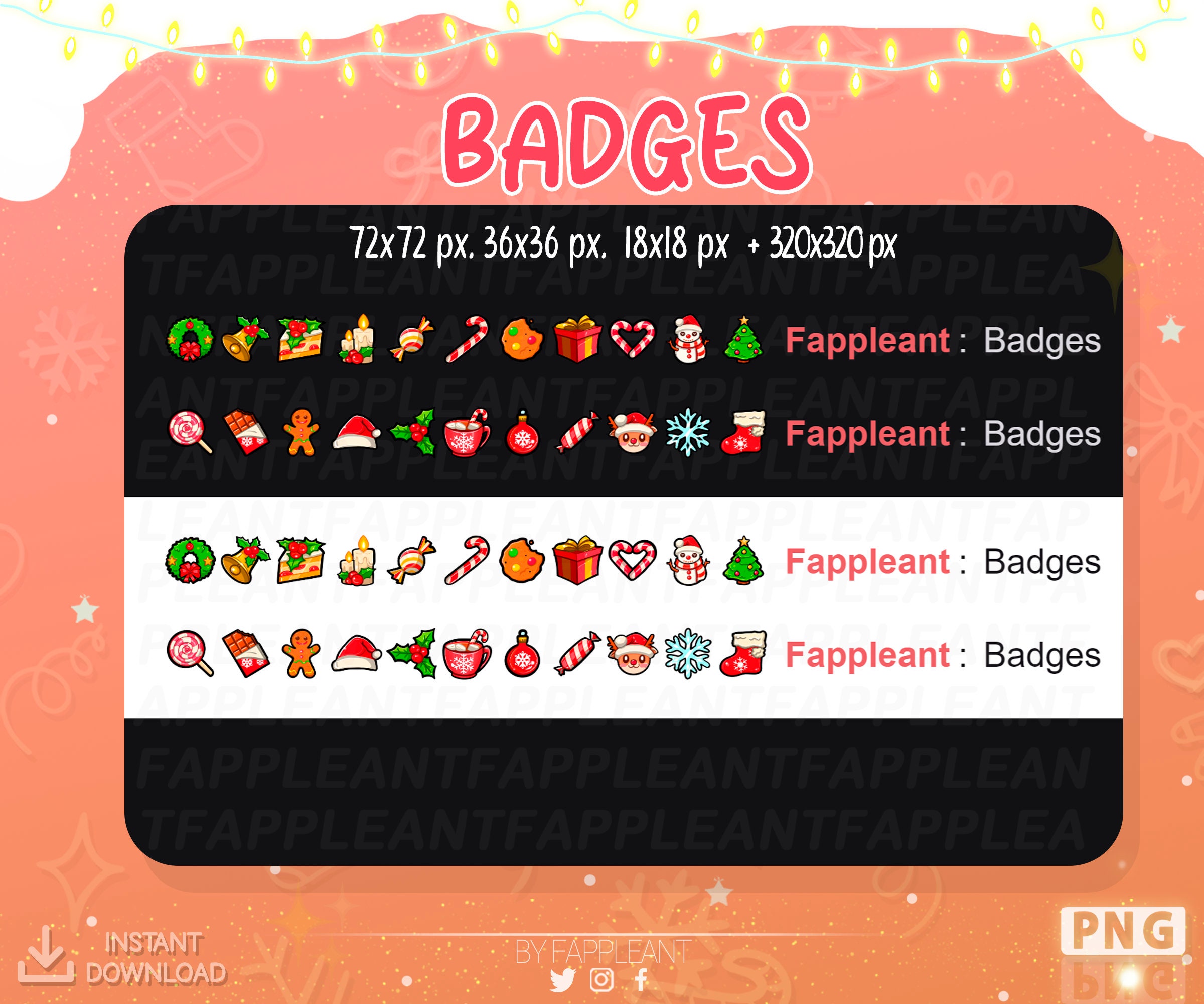 22 Christmas Badges/emotes Pack Mega Bundle Xmas Emote Sub/bits Badge ...