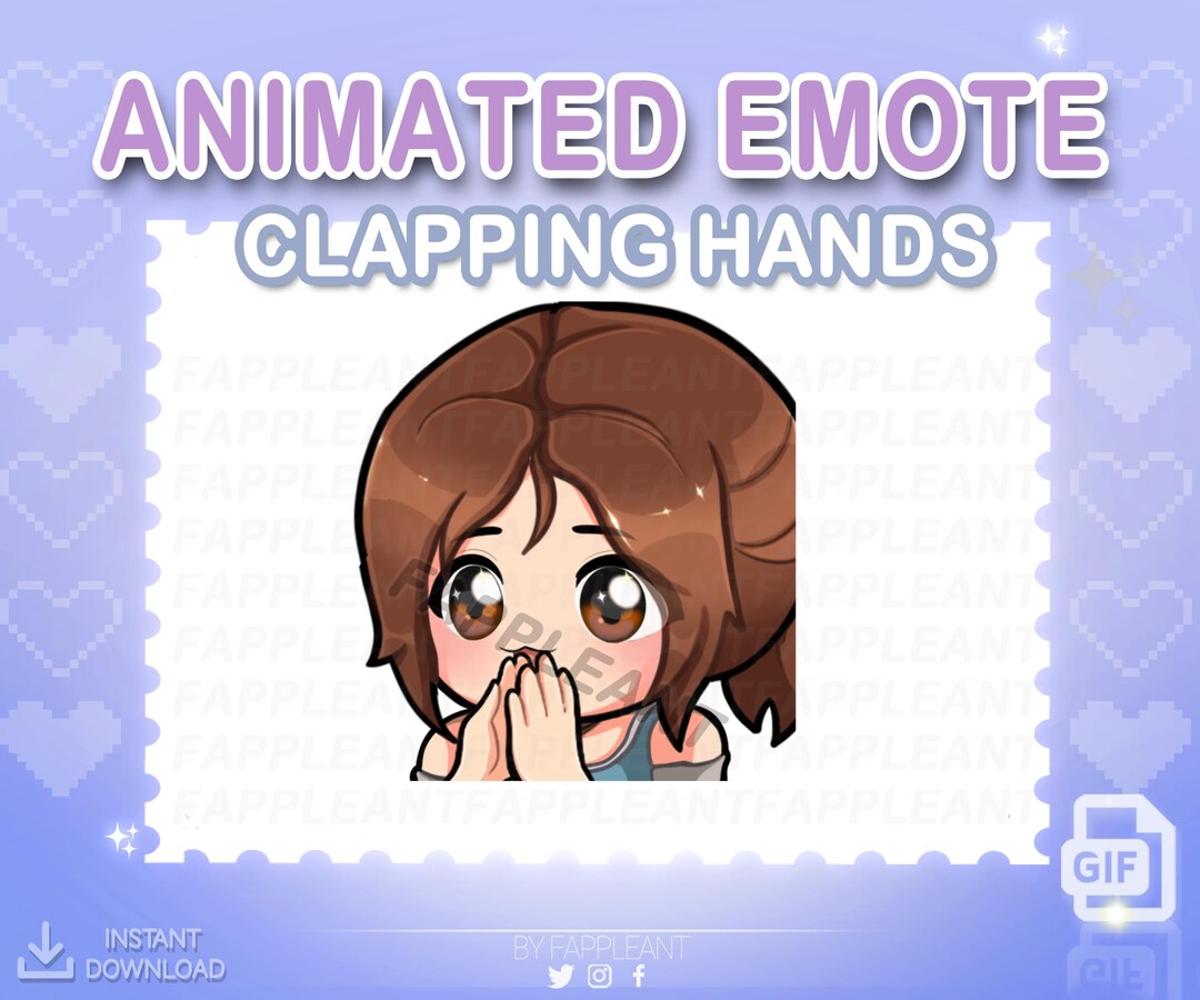 Animated Lara Clapping Hands Emote | Clap Emoji, Applause | Twitch ...