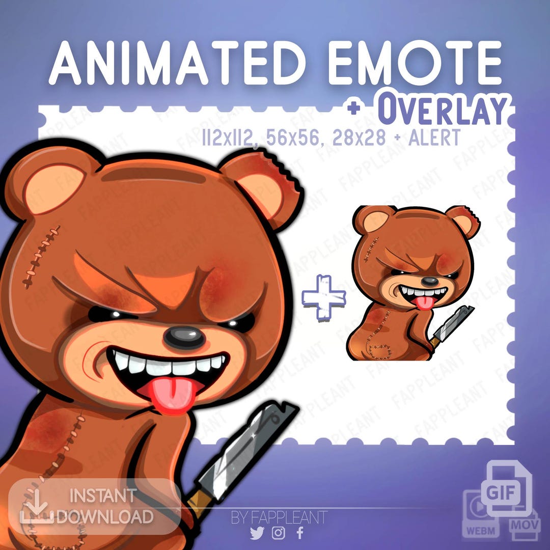 DBD ANIMATED Emote Naughty Bear | Bundle Overlay, Alert Tbag Dance ...