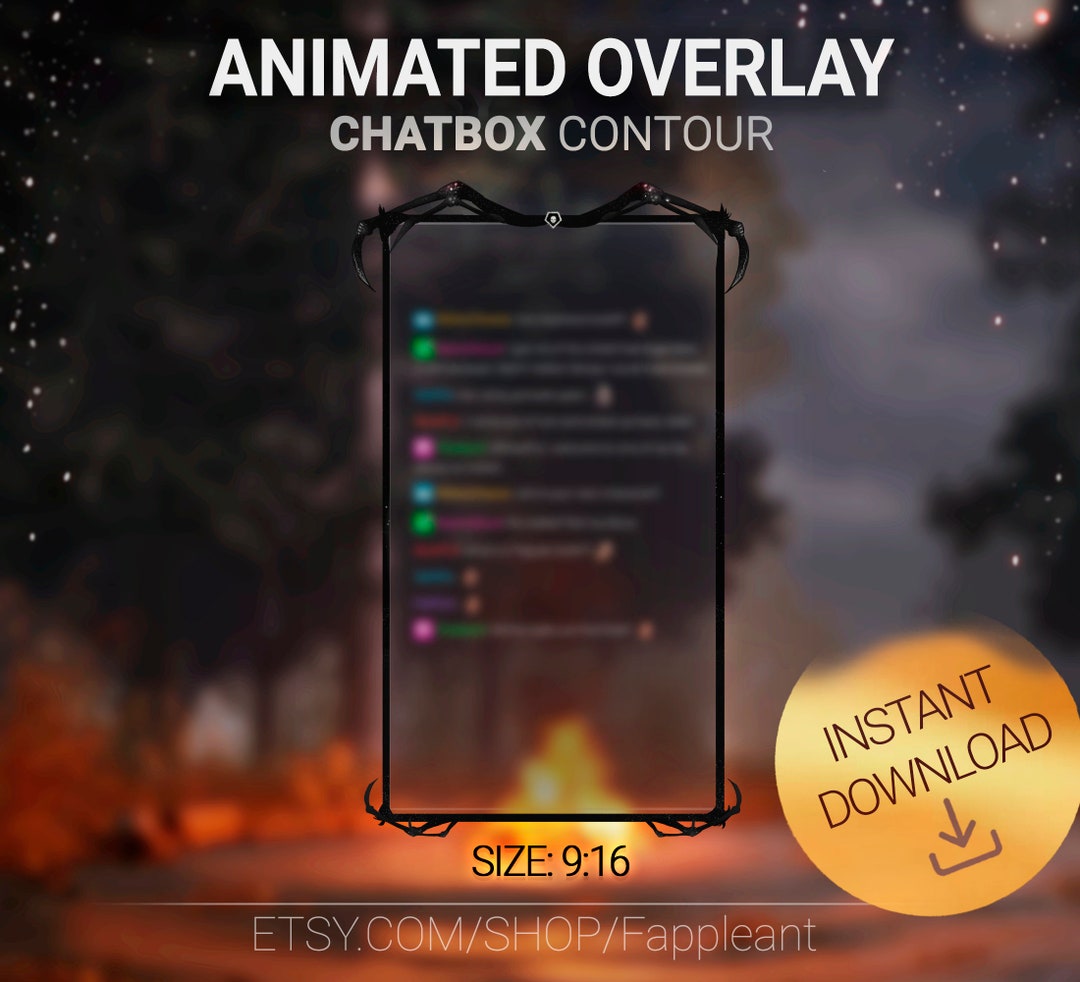 ANIMATED Chatbox Overlay the Entity for Twitch Streaming, Dark Grey ...