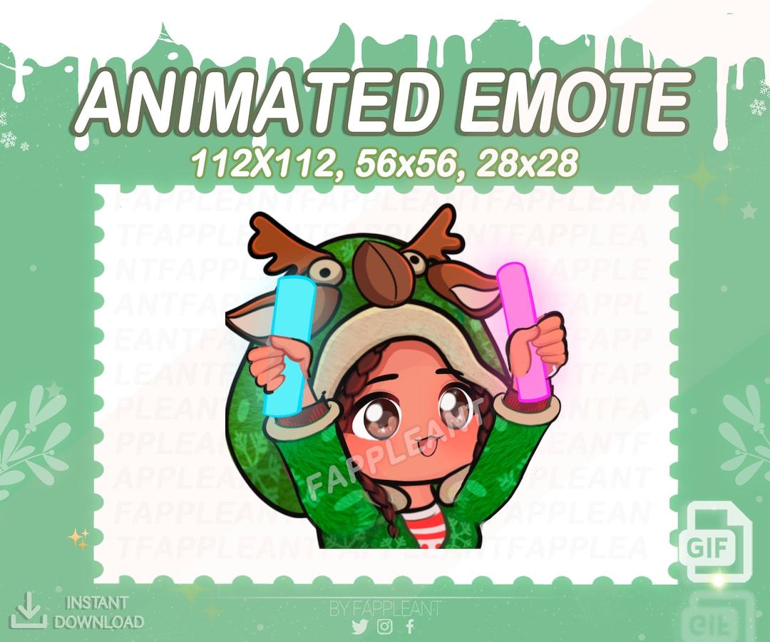 ANIMATED Rave Emote Elodie Rakoto Reindeer, DBD Survivor Glow Sticks ...