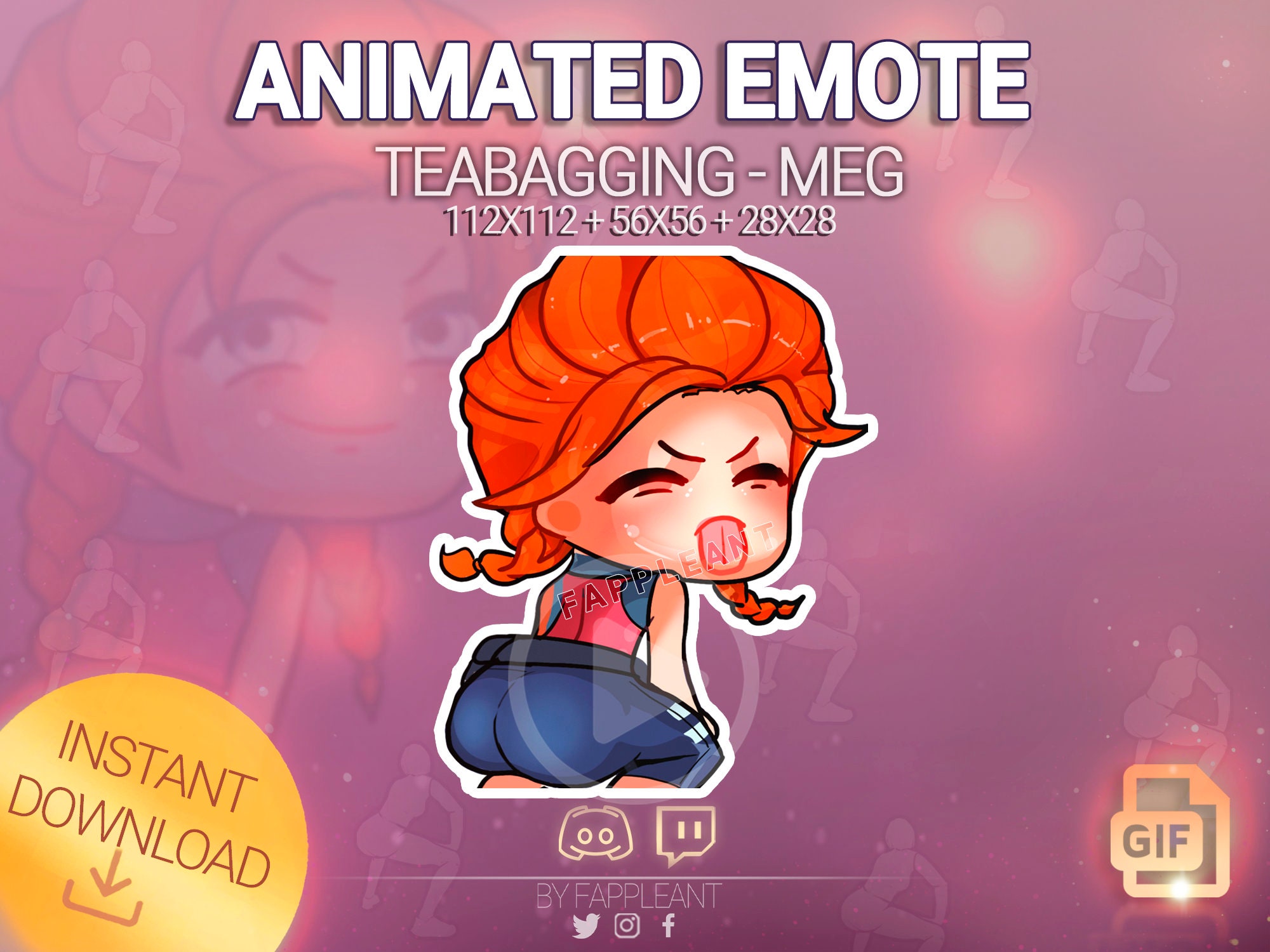 DBD ANIMATED Emote Meg Teabagging Survivor Dancing Gif - Etsy