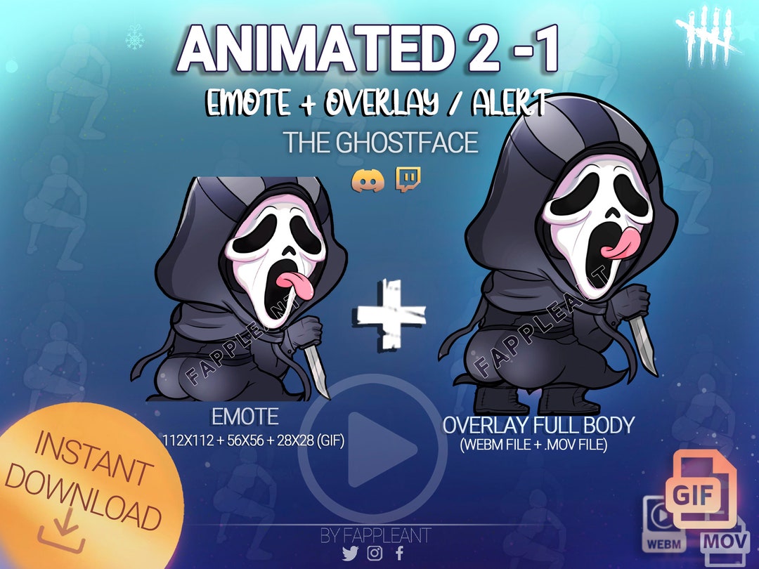 ANIMATED DBD Emote Ghostface, Bundle Overlay, Alert Tbag Dance Dead by ...