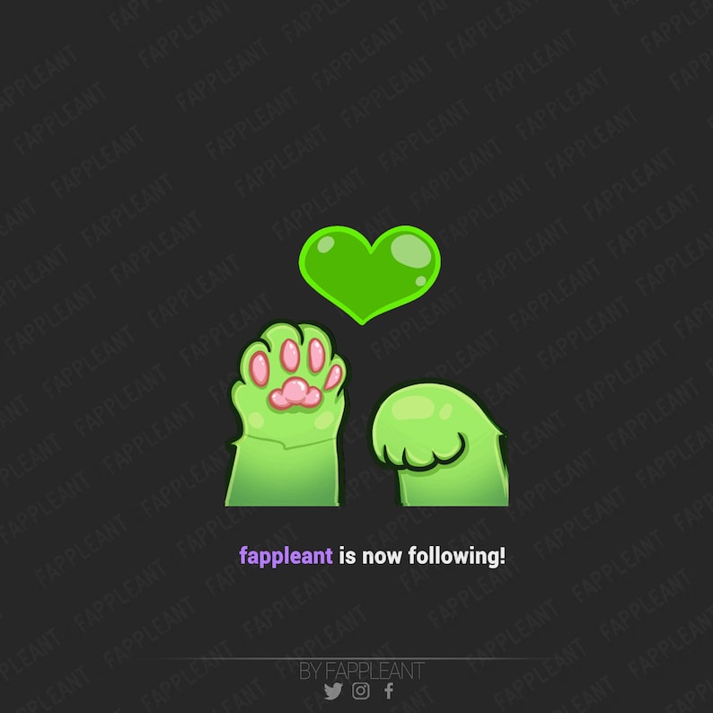Animated Cat Paws Emote and Alert | Heart Emoji | Glorp Cat Emotes ...