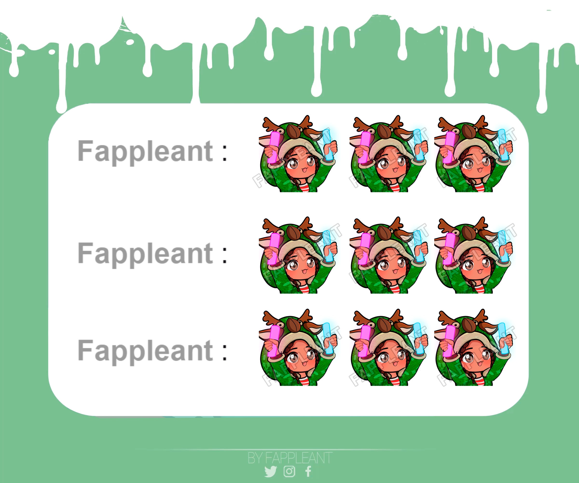 Dbd Animated Elodie Rakoto Reindeer Rave Emote: Glow Sticks (GIF) | Dbd ...