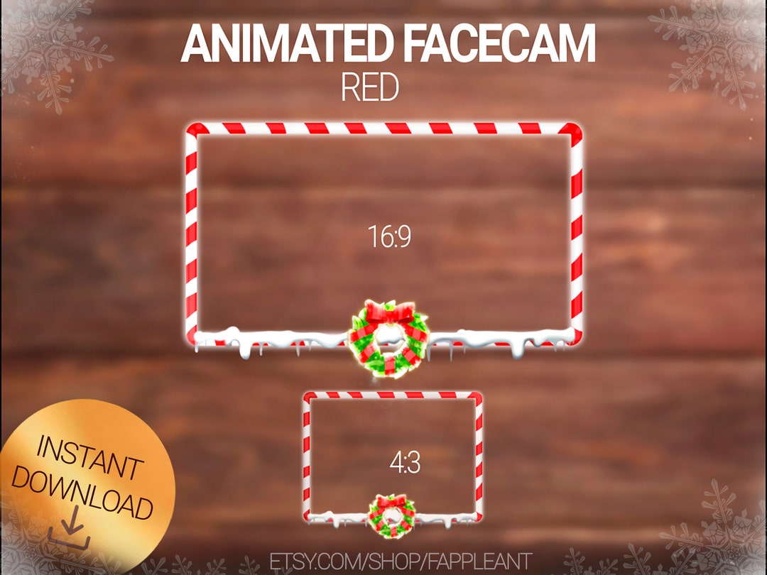 Animated Candy Cane Webcam Overlay: Christmas Facecam Border (digital ...
