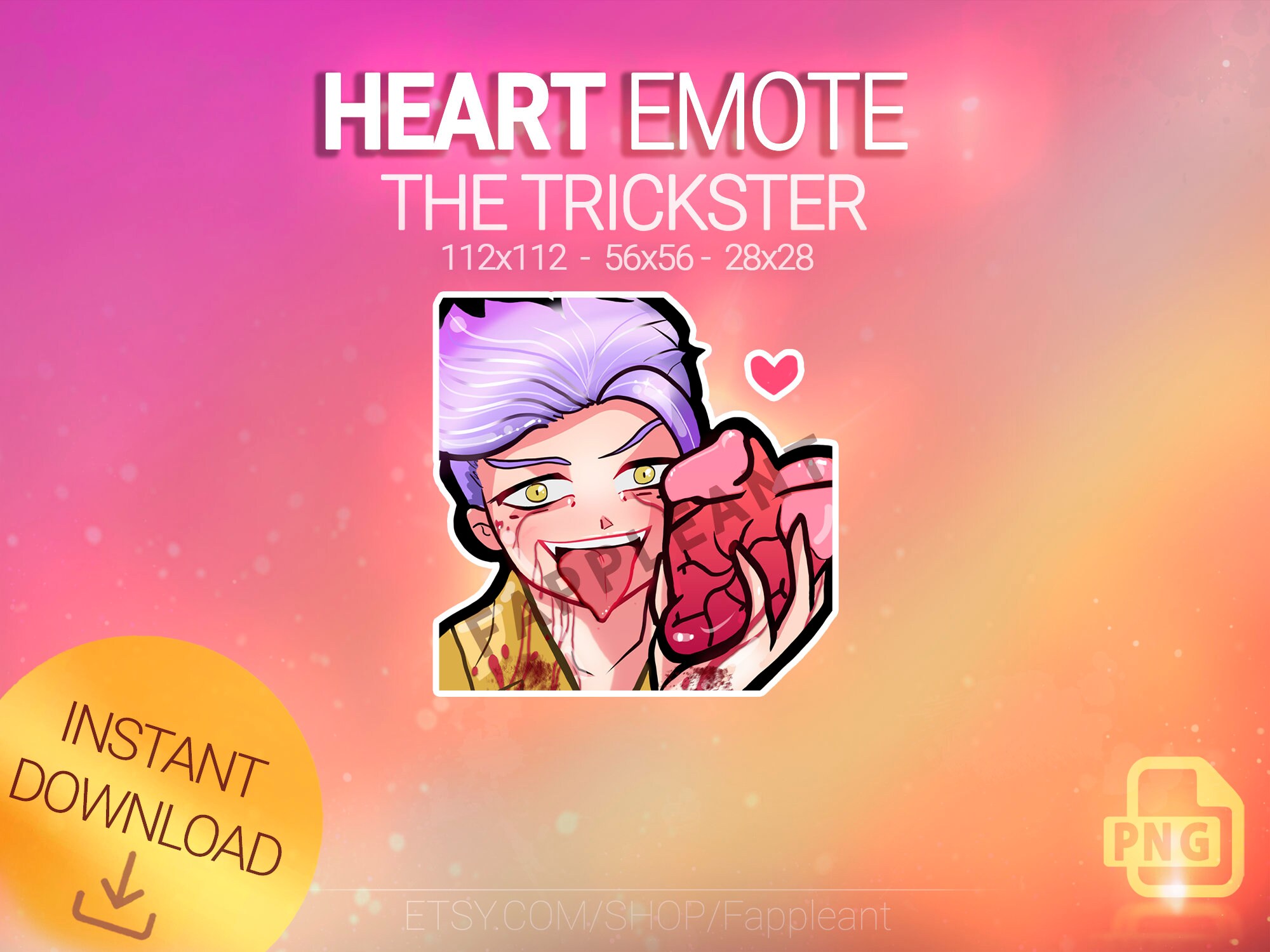 Heart Emote the Trickster, Love Emote for Twitch, Discord, Youtube - Etsy