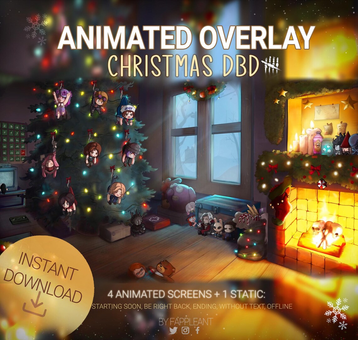 Animated DBD Christmas Overlay, Winter Scenes for Twitch, Survivors on ...