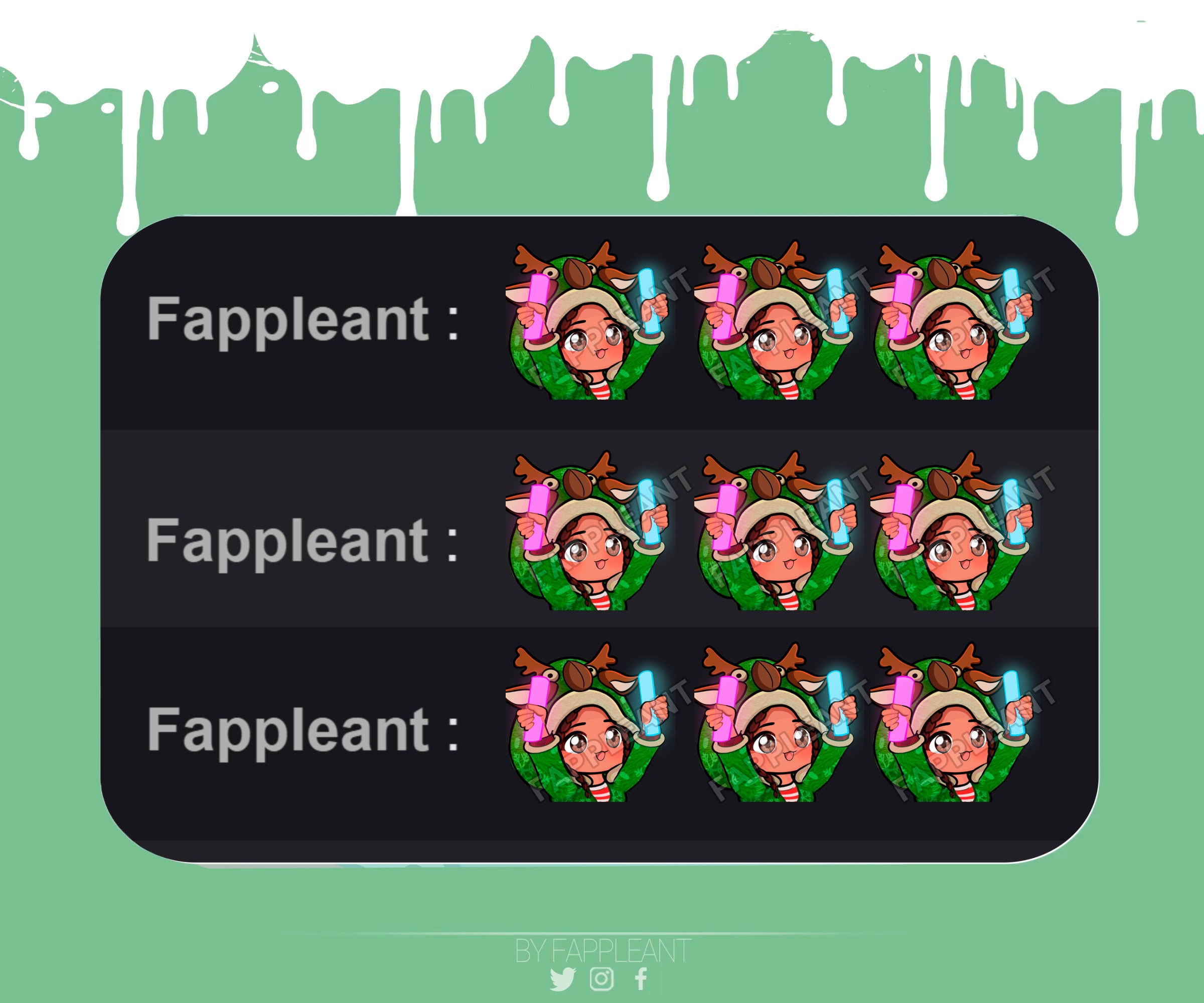 Dbd Animated Elodie Rakoto Reindeer Rave Emote: Glow Sticks (GIF) | Dbd ...