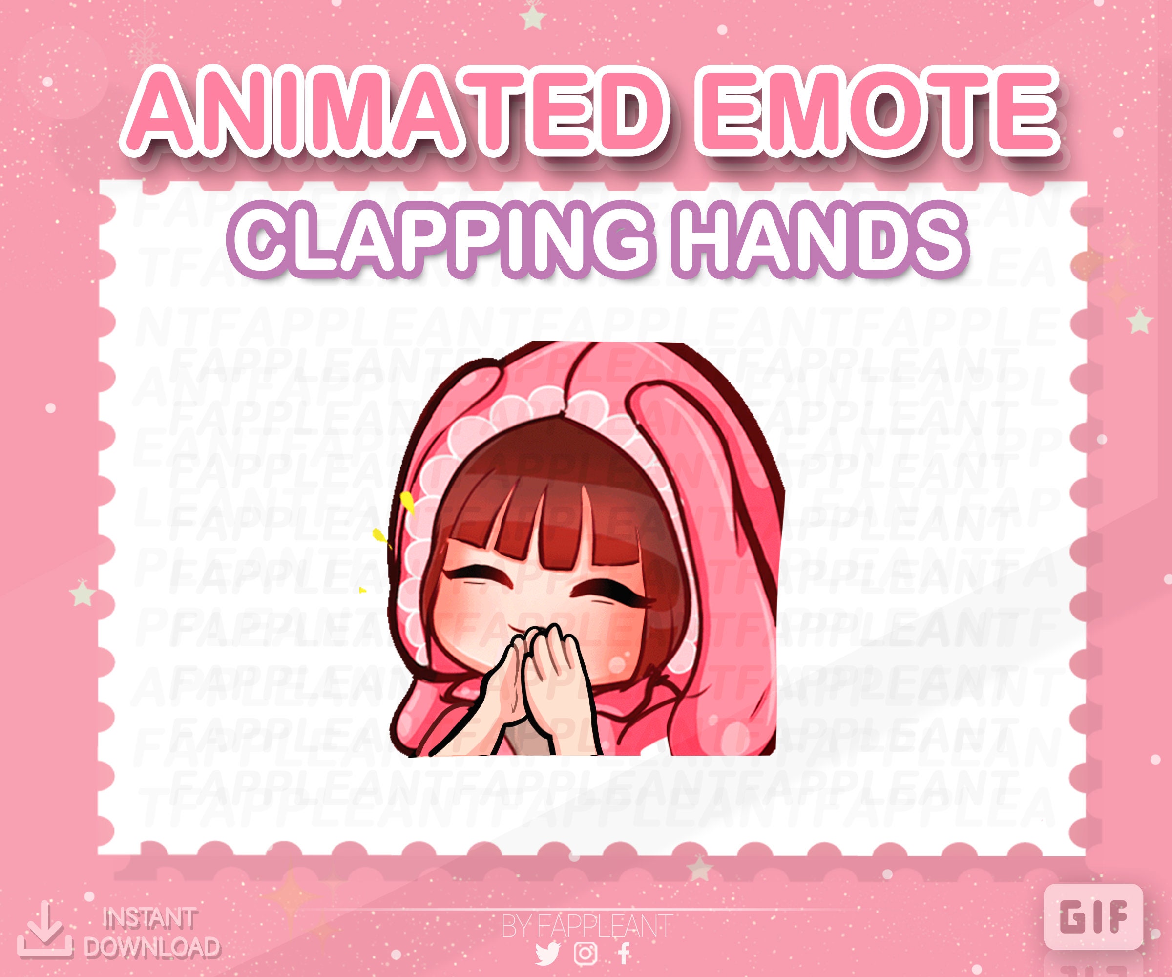 DBD Animated Feng Min Bunny Pink Clapping Hands Emote Survivor Clap ...