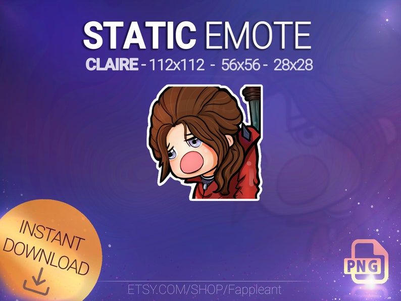 DBD Emote Claire Redfield on the Hook, Emotes, Twitch, Youtube, Kick ...