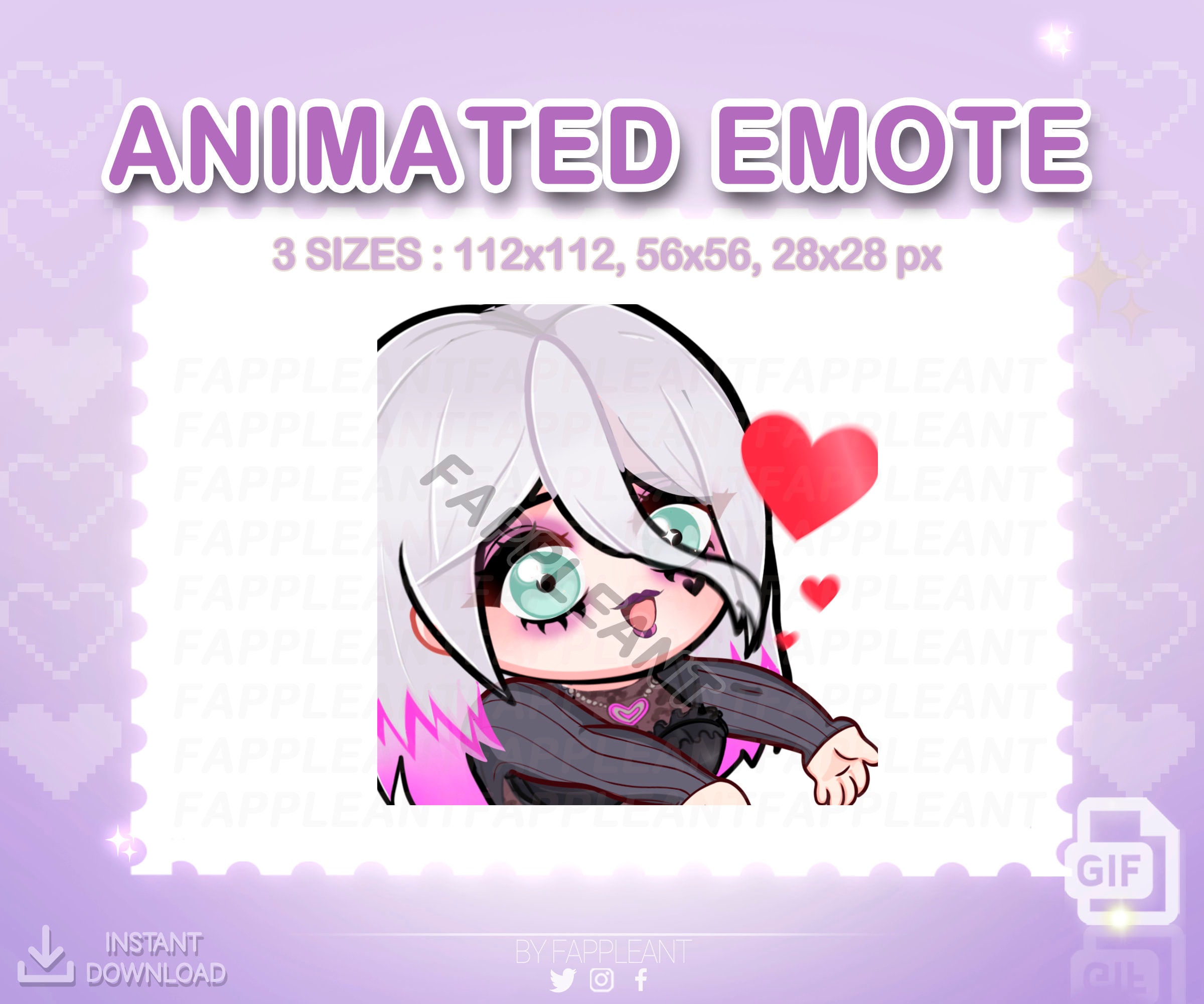 DBD ANIMATED Blowing Kiss Emote Sable Ward, Pink Heart Kiss Emoji, Love ...