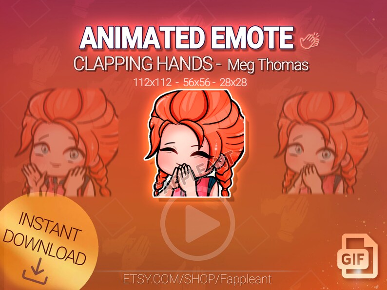 ANIMATED Dbd Meg Emote Clapping Hands DBD Gif Survivor Chibi - Etsy