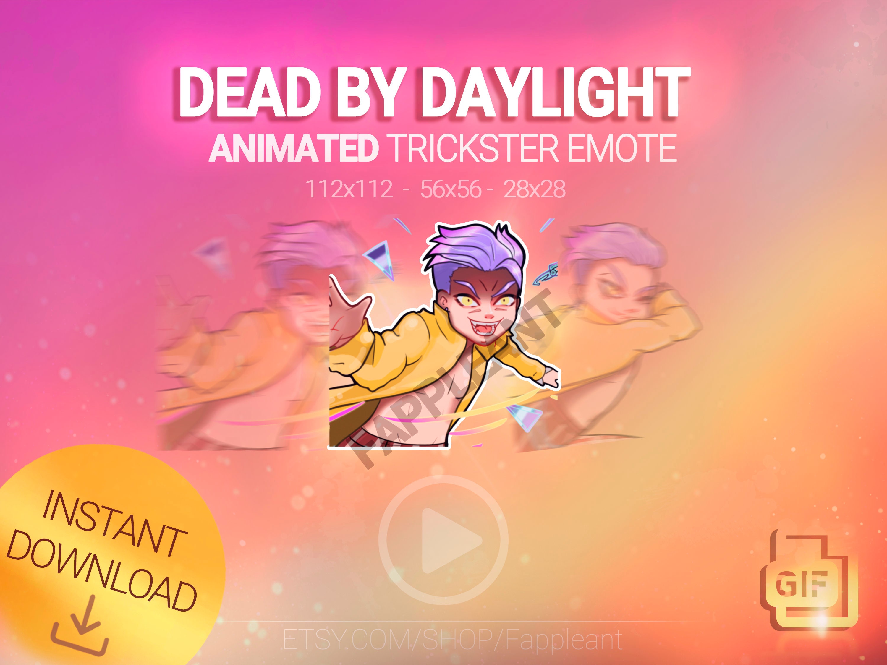 DBD ANIMATED Emote the Trickster Dead by Daylight Killer - Etsy
