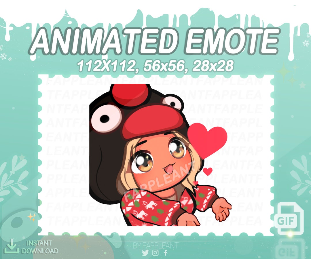 DBD ANIMATED Blowing Kiss Emote Zarina Kassir Penguin, Pink Heart Kiss ...