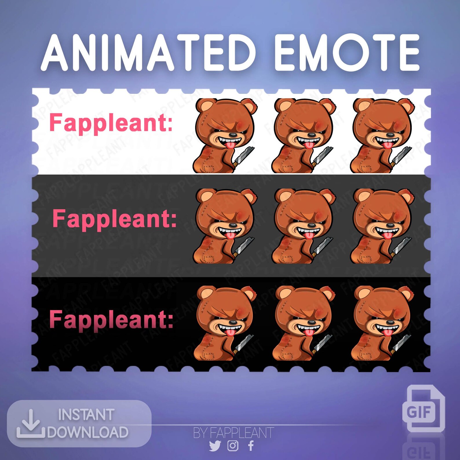 DBD ANIMATED Emote Naughty Bear Tbag Dance | Emote the Trapper | Twitch ...