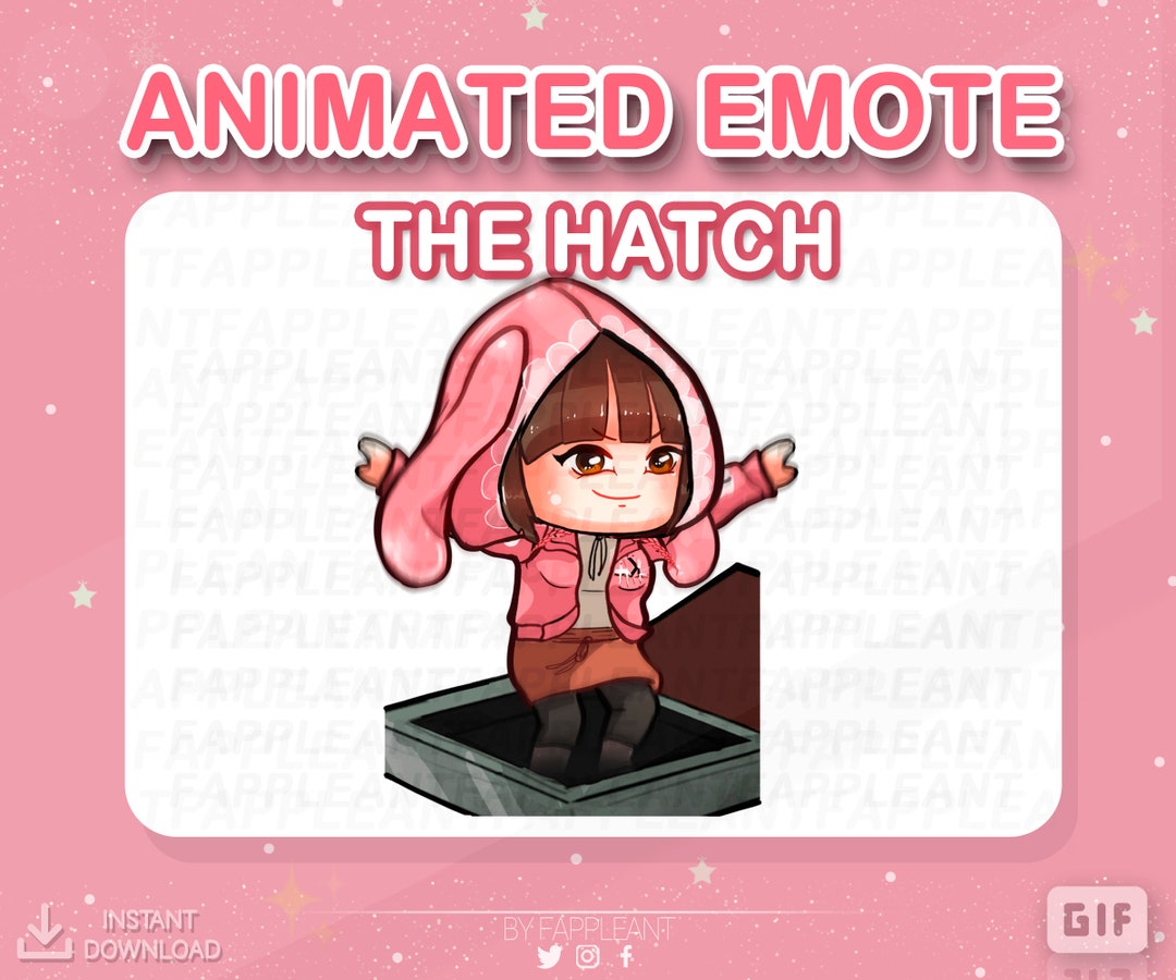 ANIMATED Emote Feng Min Bunny Pink Escaping DBD Hatch Emoji Emotes ...