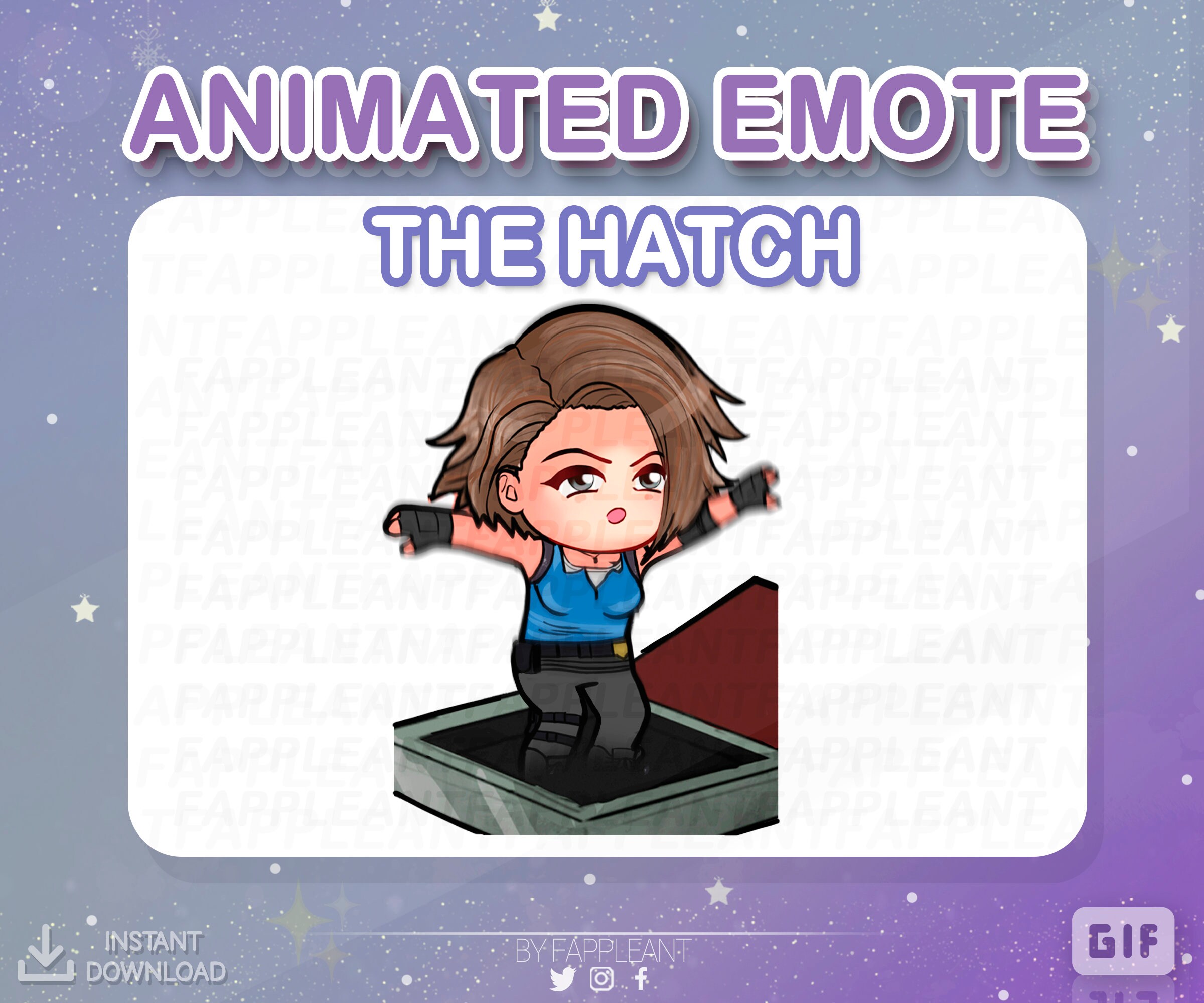 DBD ANIMATED Emote Jill Valentine Hatch Escape Jill Emotes Resident ...