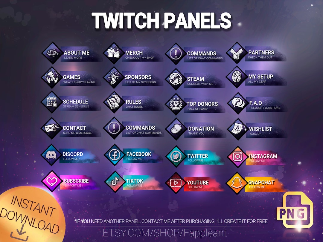 DBD PANELS for Twitch Purple Color, Stream Template - Etsy