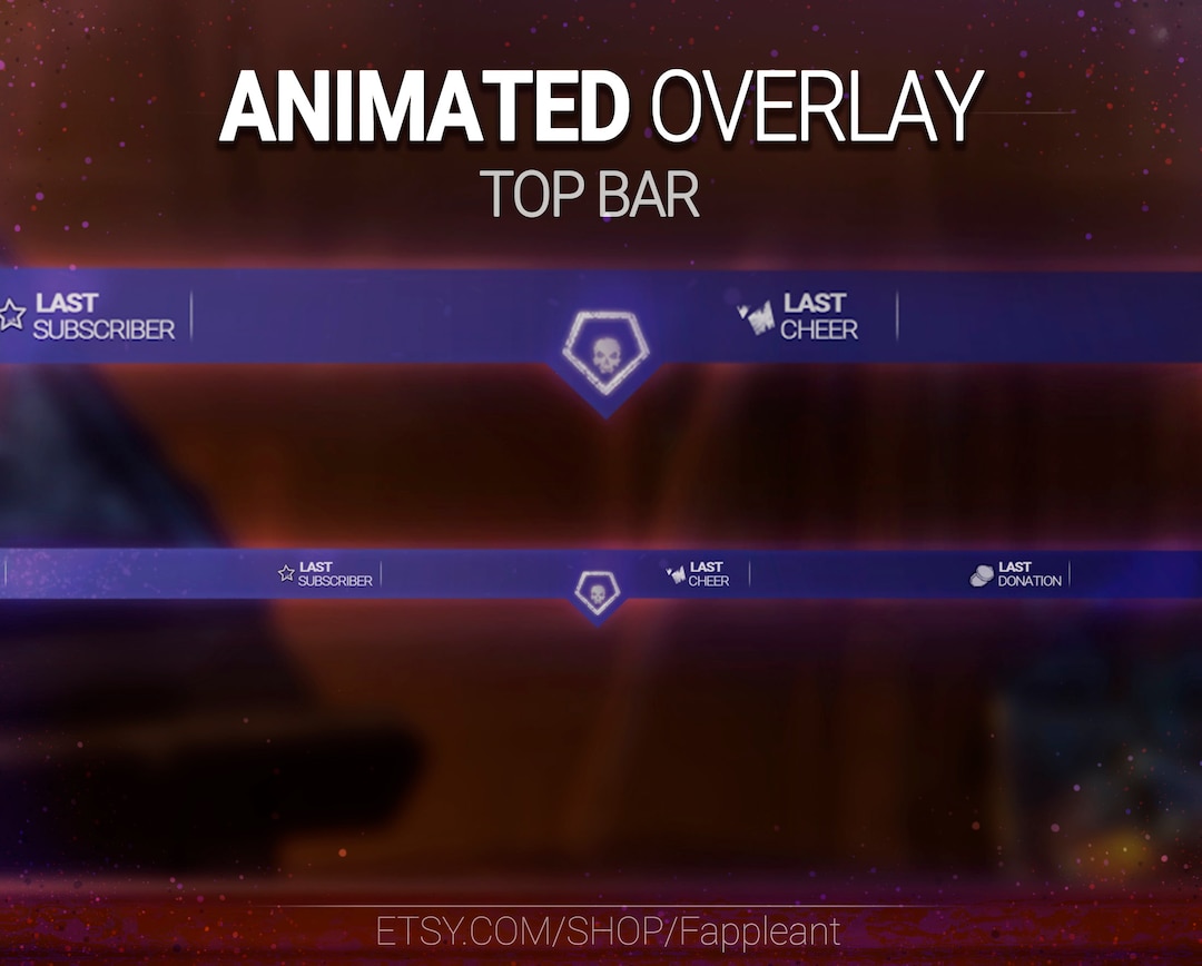 Purple Animated Top Bar Overlay: Twitch Stream (webm Digital Download ...