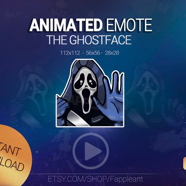 Ghost Face Twitch - Etsy UK